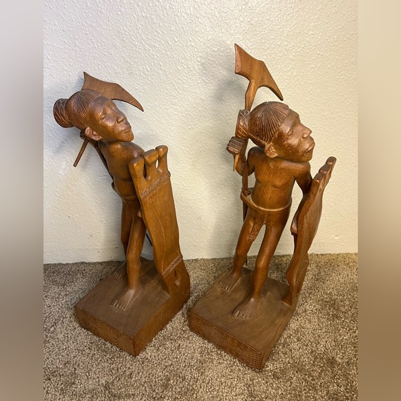 Accents | Vintage Igorot Hunter Statue Hand Carved Wood Philippines ...